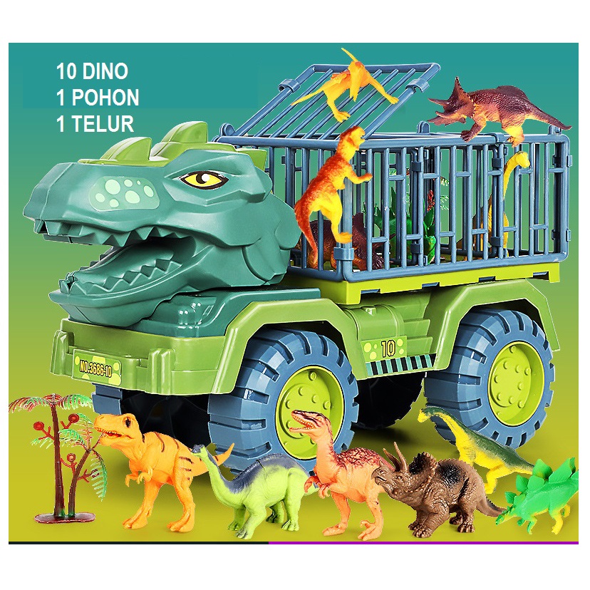Jual MAINAN ANAK ISI 10 EKOR DINO DINOSAUR SAMA DINO MOBIL KANDANG CAGE ...