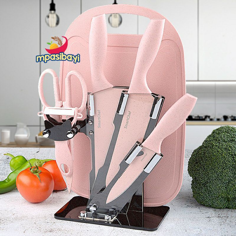 Jual Pisau set 7 pcs warna tajam keramik dengan stand knife set 7 with ...