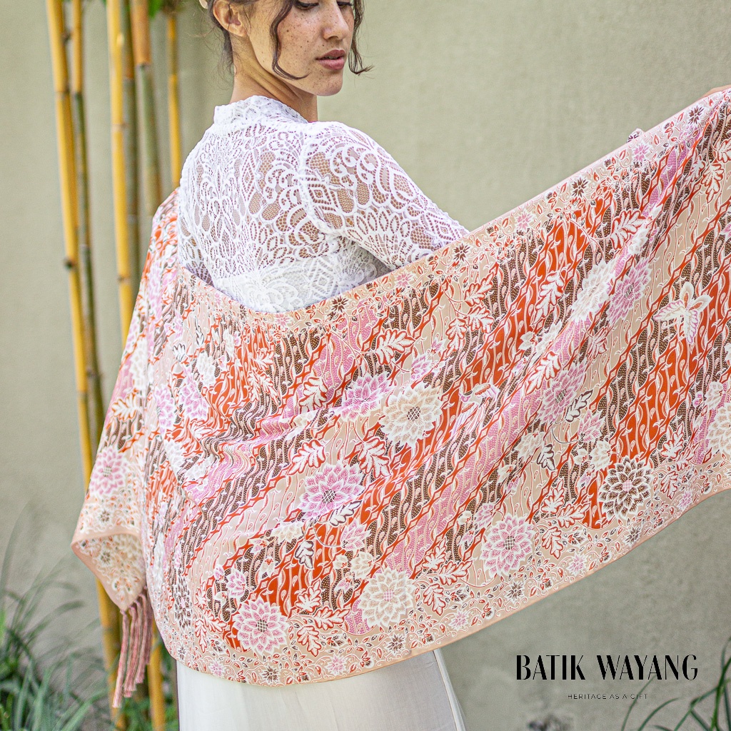 Jual Batik Wayang Shawl In Gift Box - Selendang In Pink Brown | Shopee ...