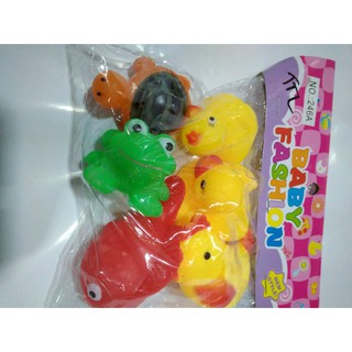 Jual Mainan Bebek karet Kuning & Hewan laut (6pcs) Mainan mandi Bunyi ...