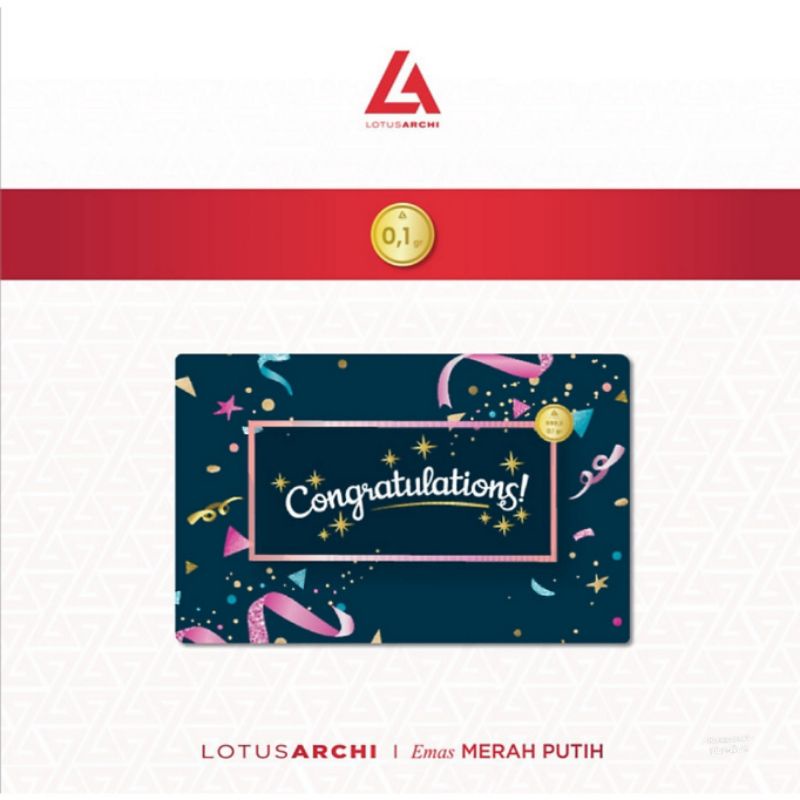 Jual LOGAM MULIA LOTUS ARCHI 0.1 gr CONGRATULATIONS | Shopee Indonesia