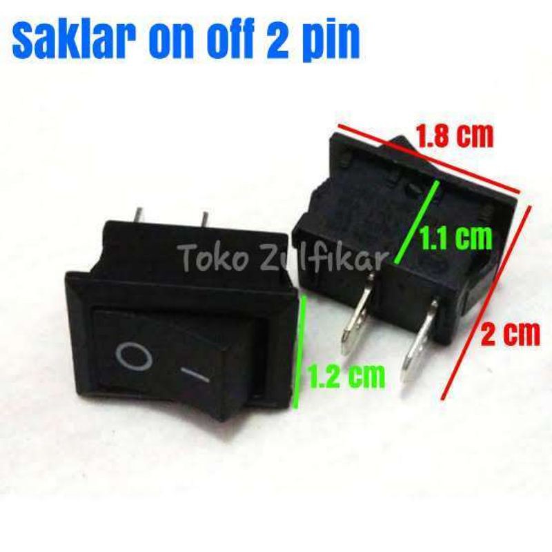 Jual Rocker Saklar Switch On Off Kecil 2 Pin 2 Kaki On Off Kotak Hitam ...