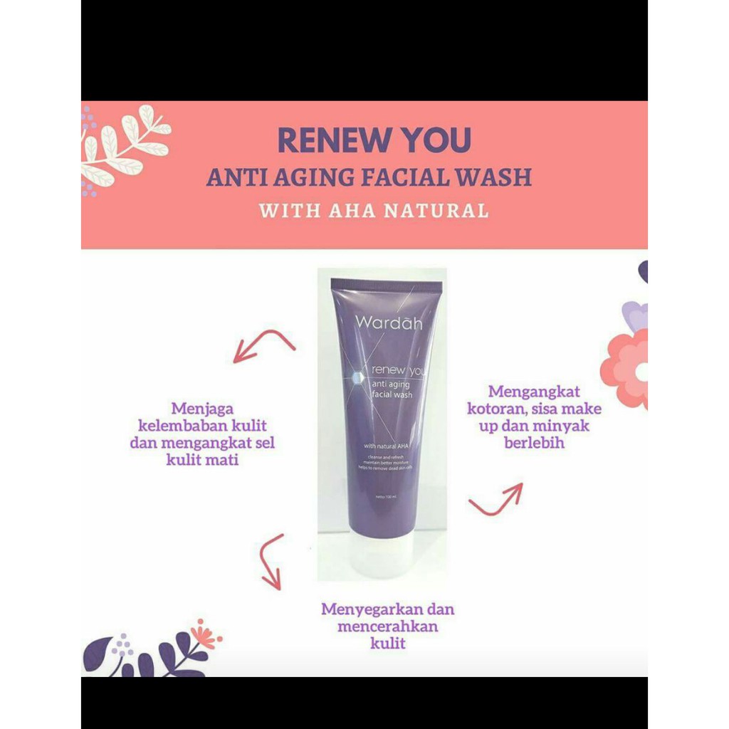 ORIGINAL Sabun Cuci Muka Wardah Renew You Anti Aging Facial Wash 100 ML ...