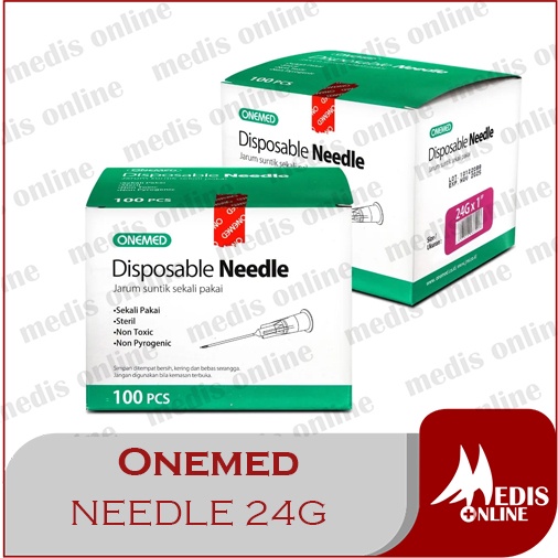 Jual Needle 24 ONEMED / Jarum 24 ONEMED / Needle 24G / Jarum 24G ...