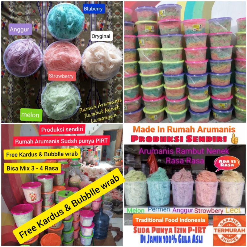 Jual Arumanis 1kg Toples Rambut nenek Aneka Rasa jajan lebaran permen ...