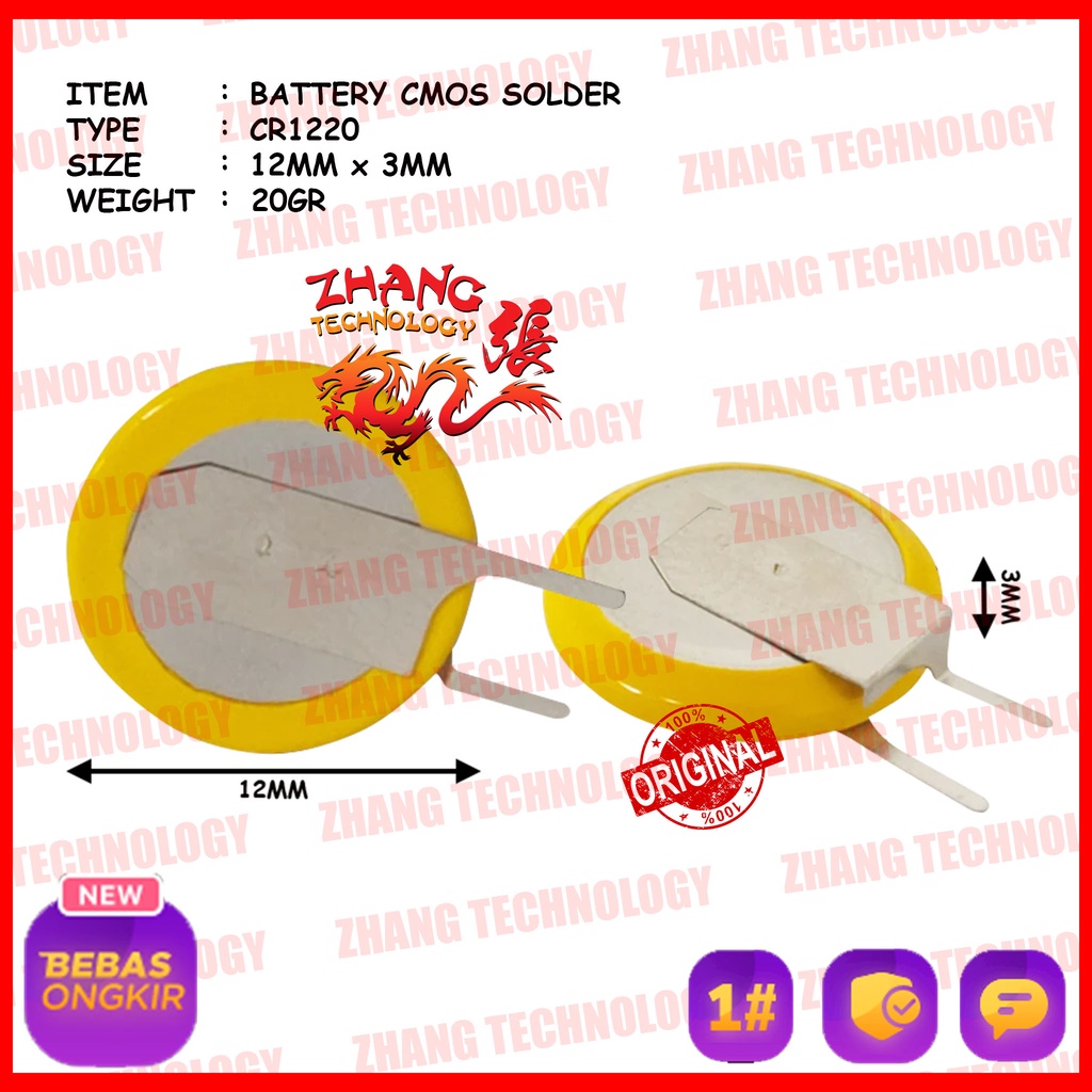 Jual [ ZHANG TECHNOLOGY ] BATTERY CMOS SOLDER UNIVERSAL BATRE BATERAI ...