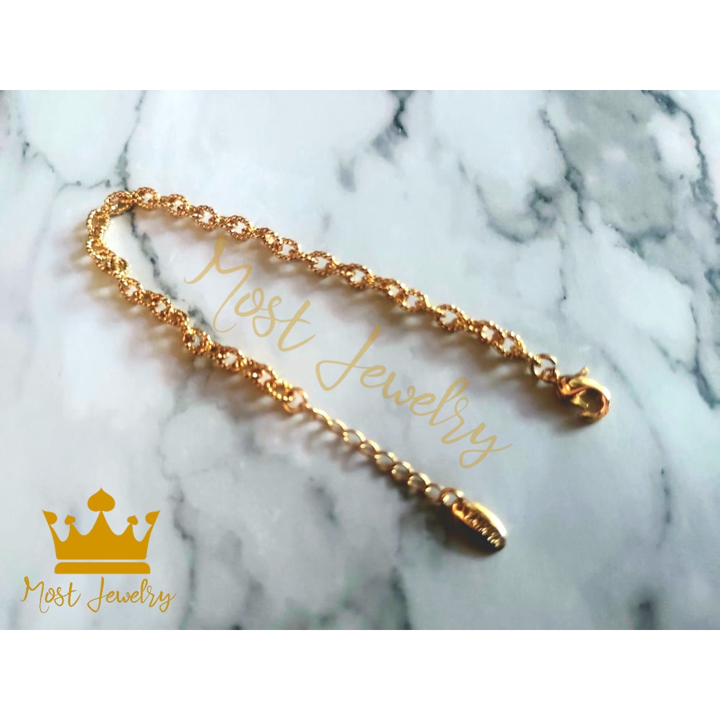 Jual B002 Perhiasan Gelang Tangan Emas 18K Model Rantai | Shopee Indonesia