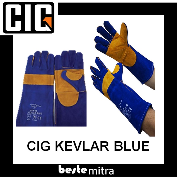 Jual CIG KEVLAR BLUE Sarung Tangan Las Welding Safety Gloves | Shopee ...