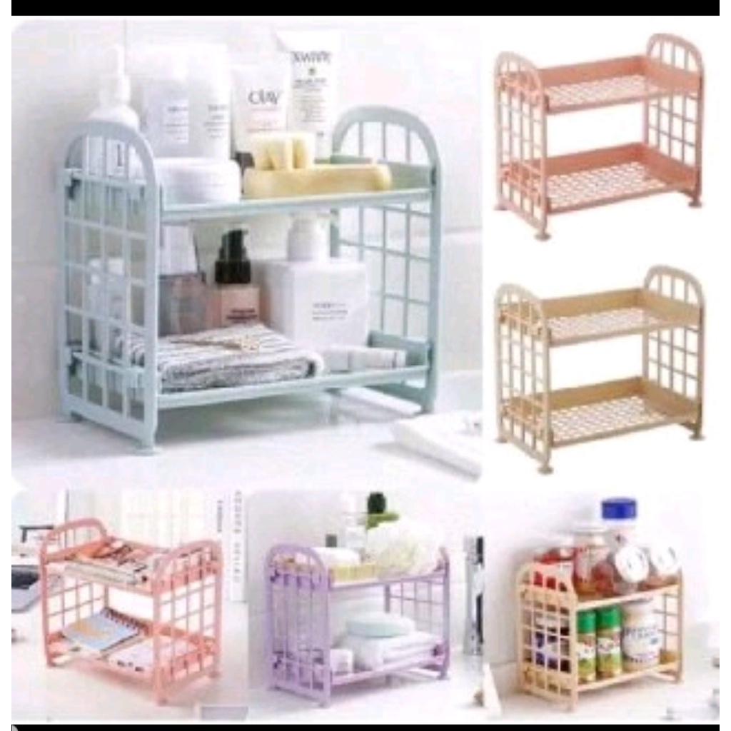 Jual Rak Susun Plastik Mini Serbaguna | Rak Meja Rakit Multifungsi ...