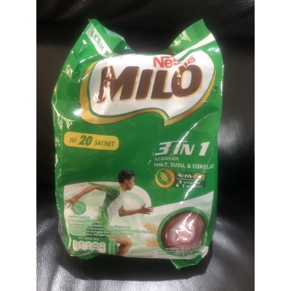 Jual MILO 3in1 sachet (20s) | Shopee Indonesia