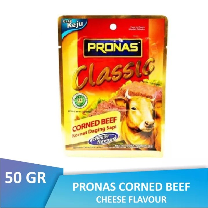 Jual Pronas Classic Corned Beef Rasa Keju 50 gr - Kornet Sapi | Shopee ...