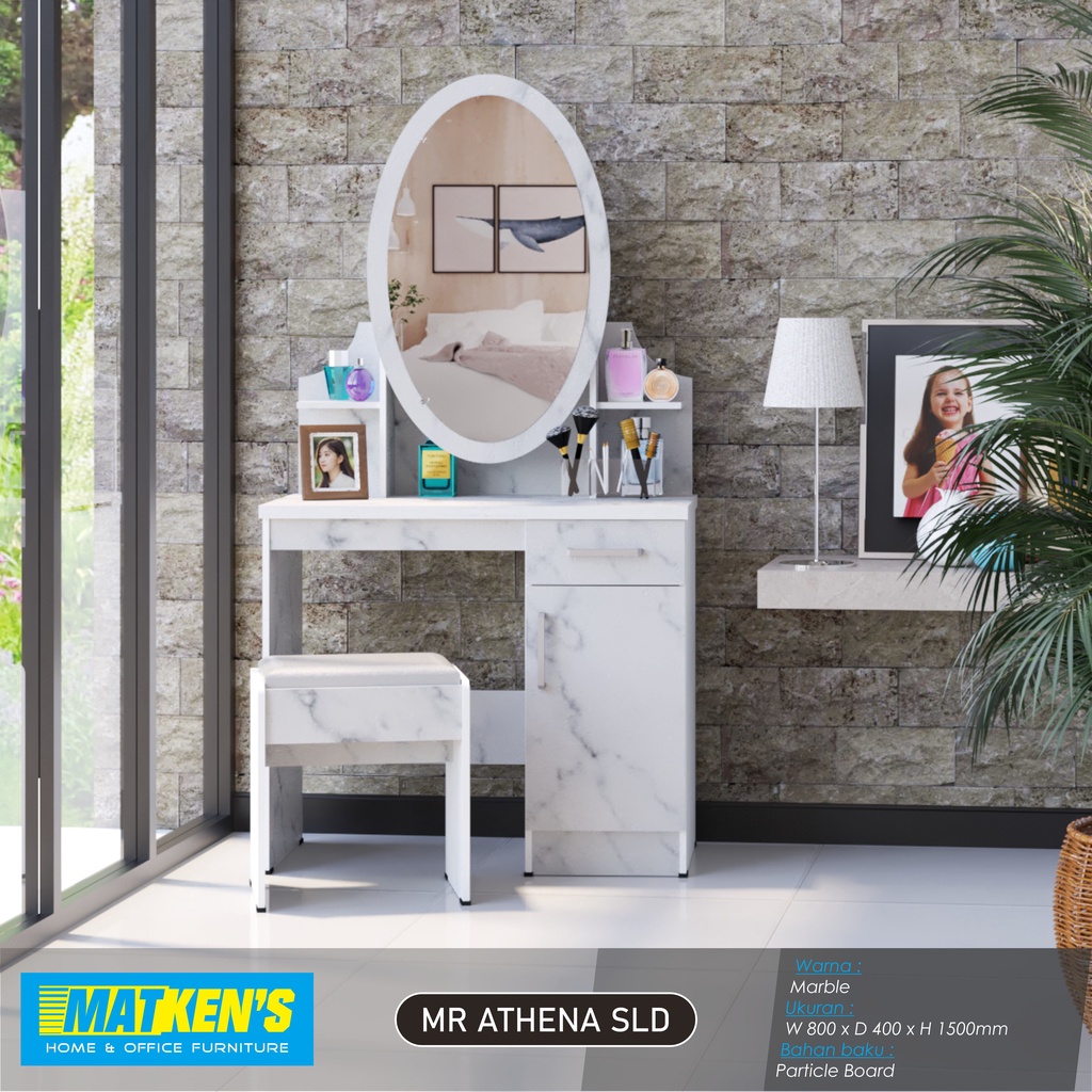 Jual Trenz Furniture - Meja Rias Marble Kaca Sliding Geser Meja ...