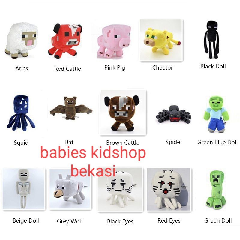 Jual Boneka minecraft mojang import koleksi boneka mini Minecraft kado ...