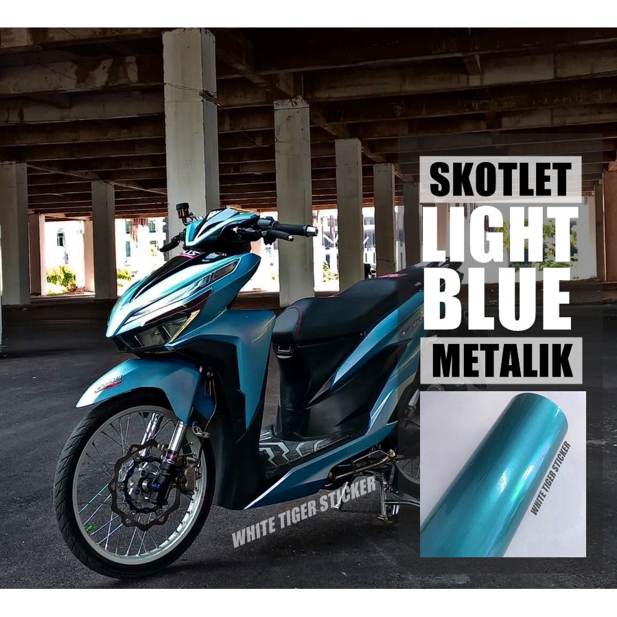 Jual SKOTLET STIKER MOTOR LIGHT BLUE CANDY SKOTLET BIRU MUDA METALIK ...