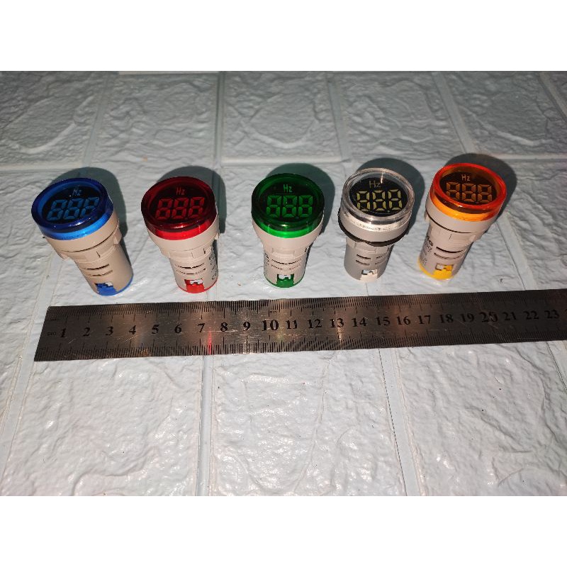 Jual Lampu Pilot Bulat Lamp LED Hz Meter With Volt Indicator 22mm 0 ...