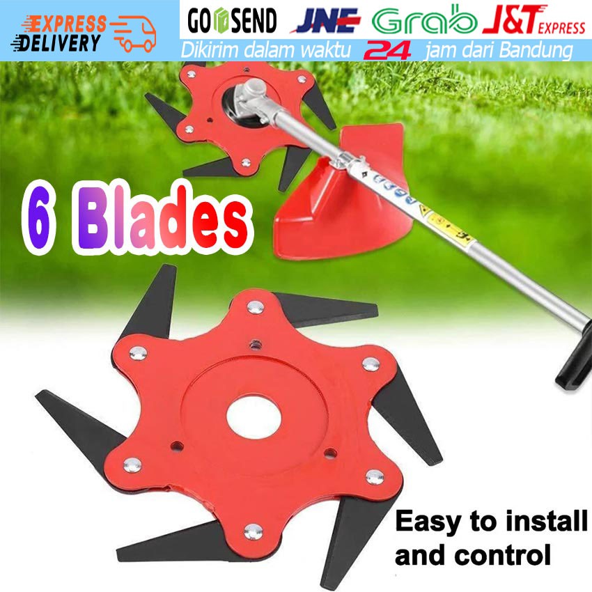 Jual 6 Blade Mata Pisau Mesin Potong Rumput Gendong Grass Trimmer Mata ...