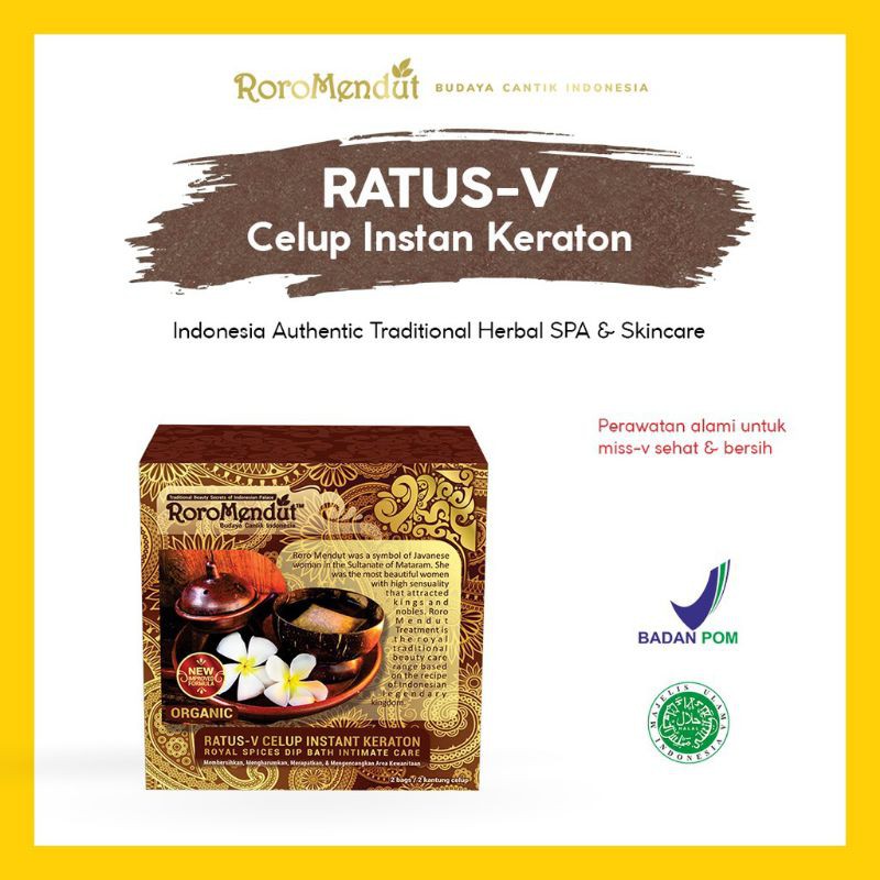Jual ORIGINAL RORO MENDUT RATUS-V CELUP INSTAN KERATON HERBAL | BPOM ...
