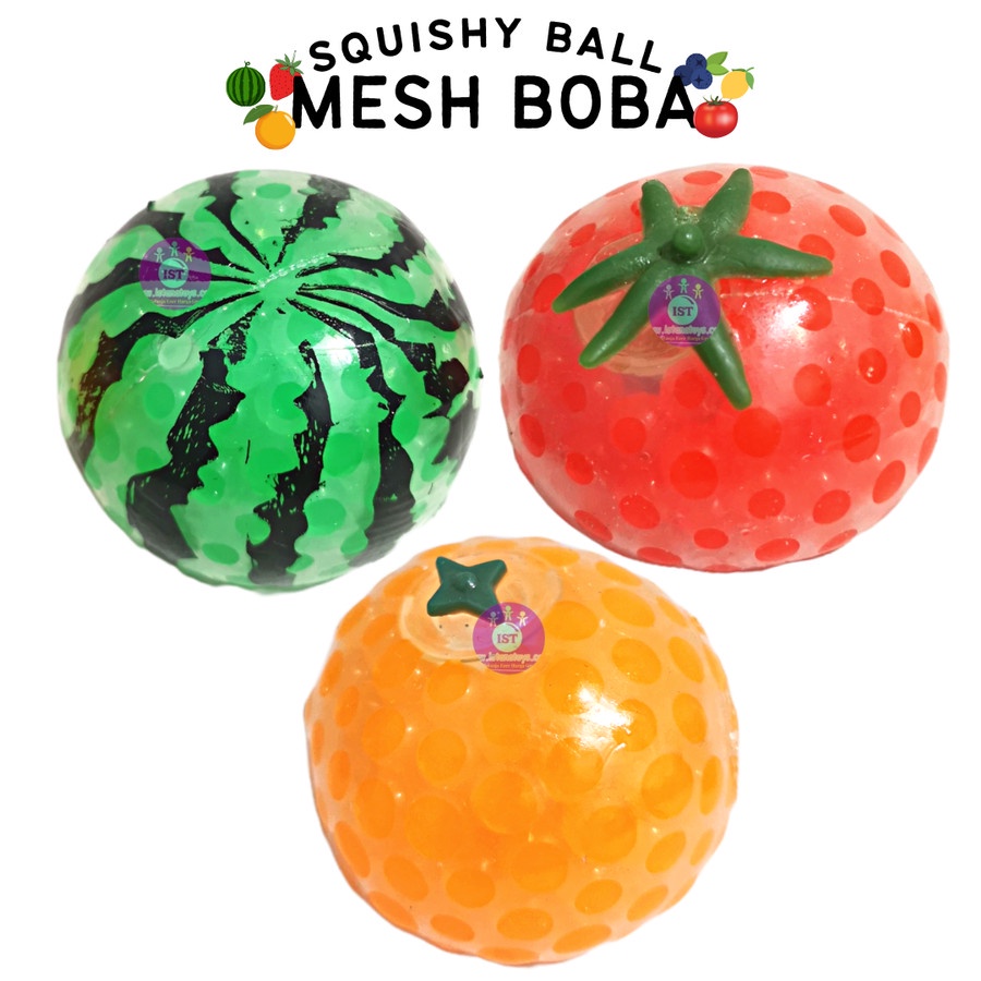 Jual OG Mainan Mesh BOBA Squishy Diameter 6 cm / Bola Pencetan Anti ...