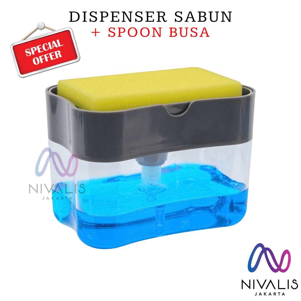 Jual NIVALIS JAKARTA DISPENSER SABUN CUCI PIRING SPON BUSA TEMPAT SABUN ...