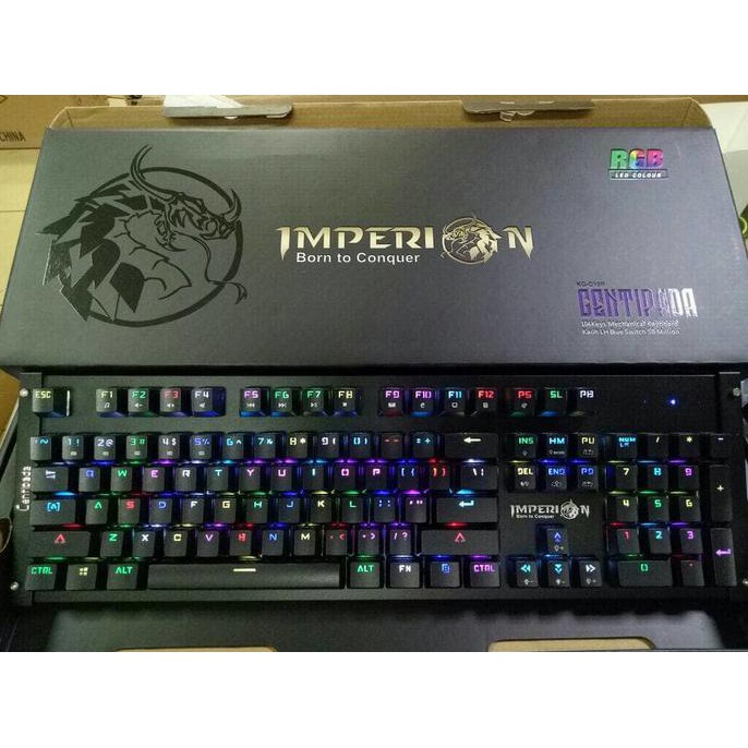 Jual Imperion Keyboard Gaming Mechanical RGB Blue Switch Centipada ...