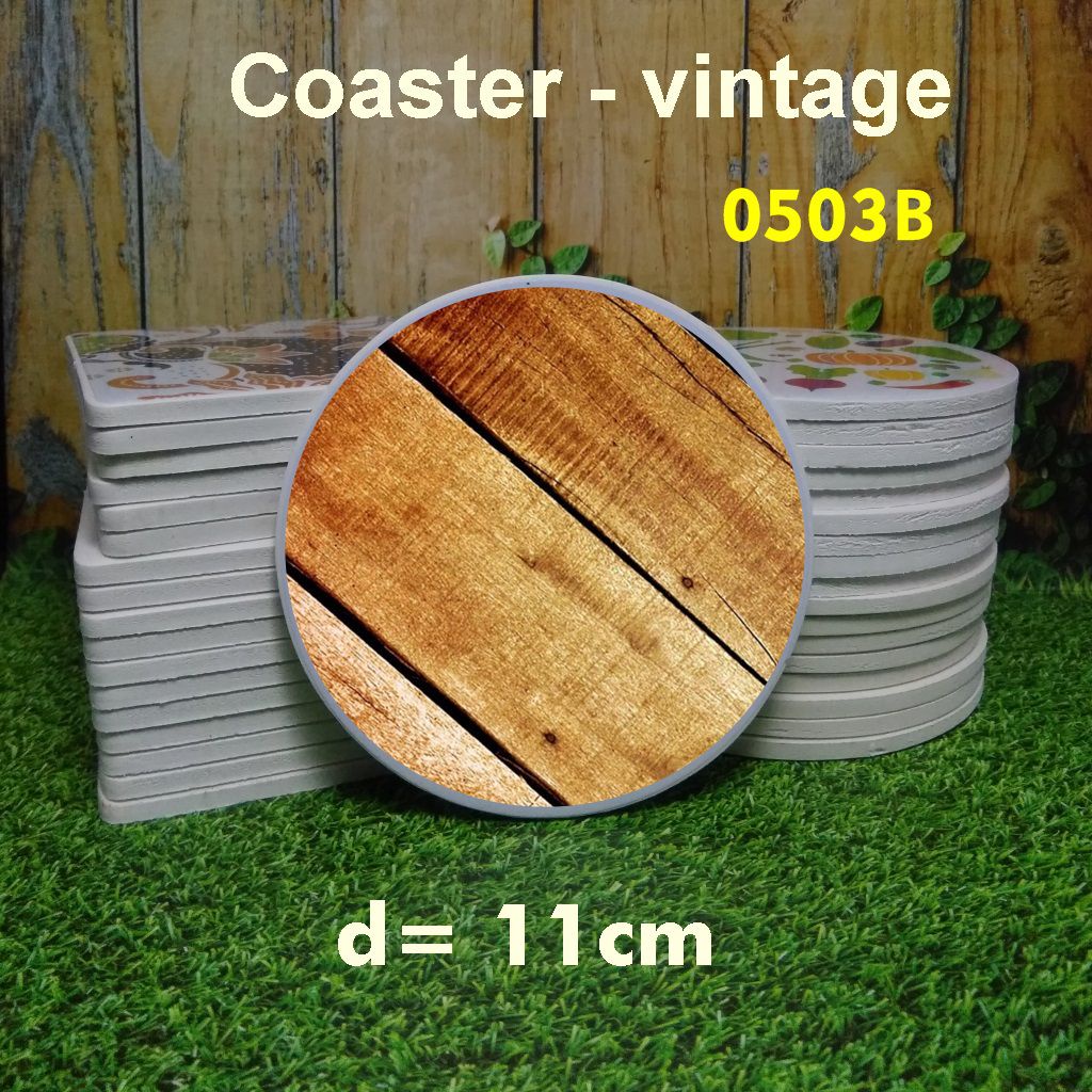 Jual Custom Coaster Vintage Wooden Tatakan Gelas Mug SBC.ID Ukuran 11cm ...