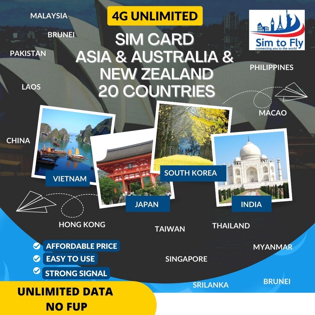 Jual Sim Card Asia Australia dan New Zealand 20 Negara ( Simcard Asia ...
