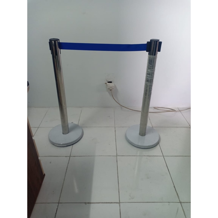 Jual Tiang Antrian Stainless Pembatas silver chrome tinggi 95 cm ...