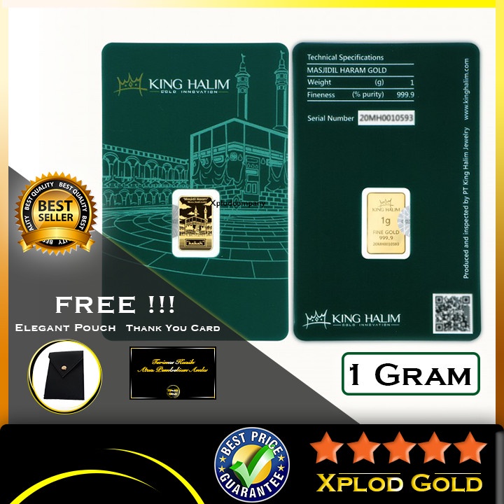 Jual Emas King Halim 1 Gram Kemasan Certicard Logam Mulia Kinghalim 1gr ...