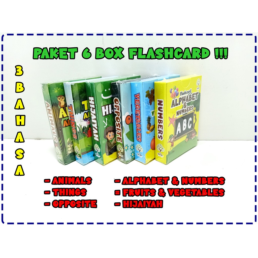 PAKET LENGKAP 6 BOX FLASHCARD / FLASHCARD 6 IN 1/ BISA COD FLASHCARD ...