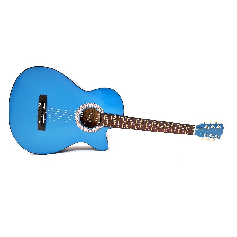 Jual Gitar Akustik Pemula Warna Biru Muda Model Coak Buat Belajar Murah ...