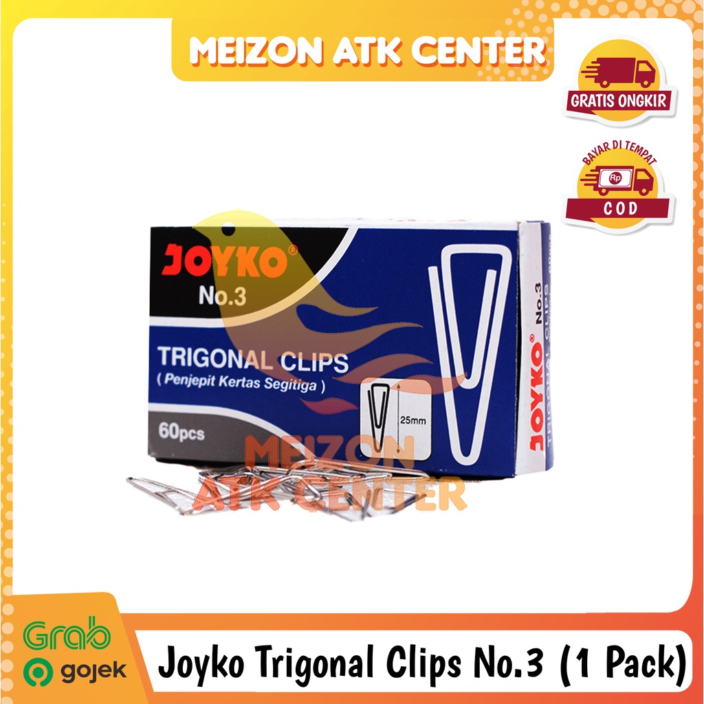 Jual JOYKO Paper Clip No.3 Trigonal Clips Penjepit Kertas Kecil [1 PACK ...