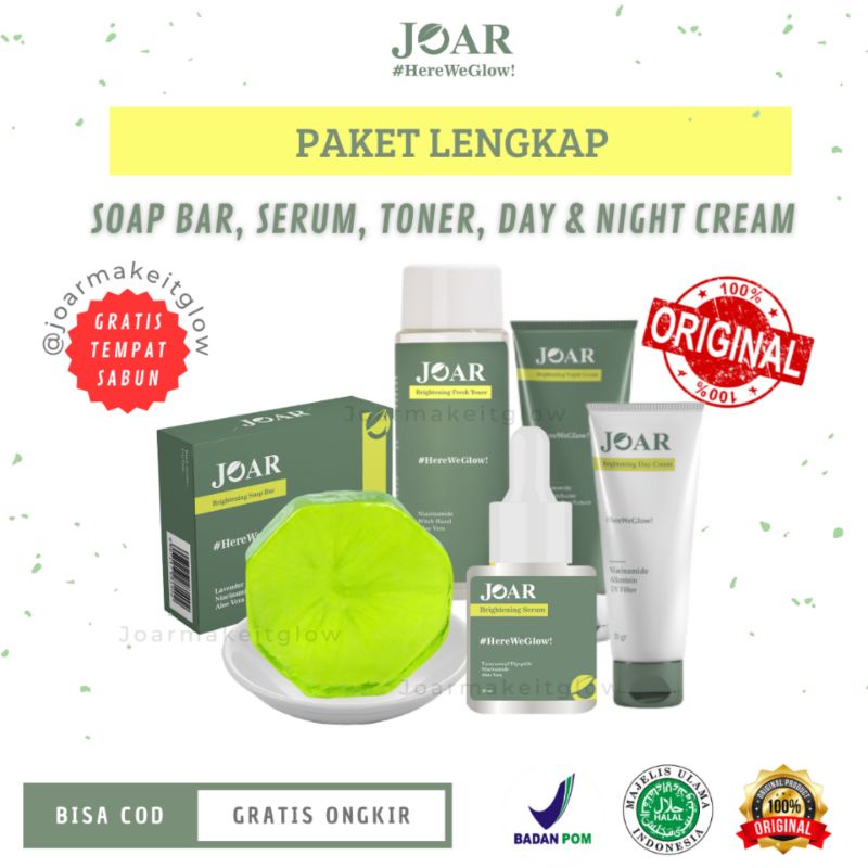Jual JOAR SKINCARE PAKET LENGKAP/ SABUN, SERUM, TONER, DAY & NIGHT ...
