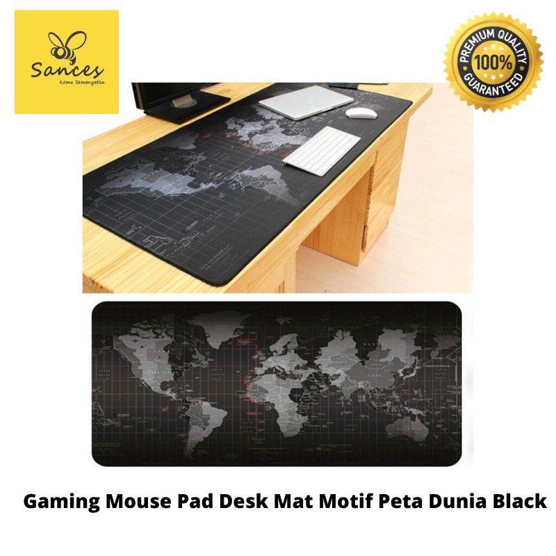 Jual Gaming Mouse Pad Desk Mat Motif Peta Dunia Black | Shopee Indonesia