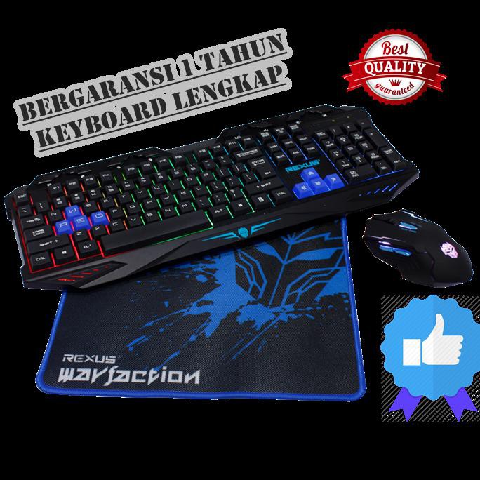 Jual Rexus Keyboard Gaming Plus Mouse Warfaction Vr1 Backlight | Shopee ...