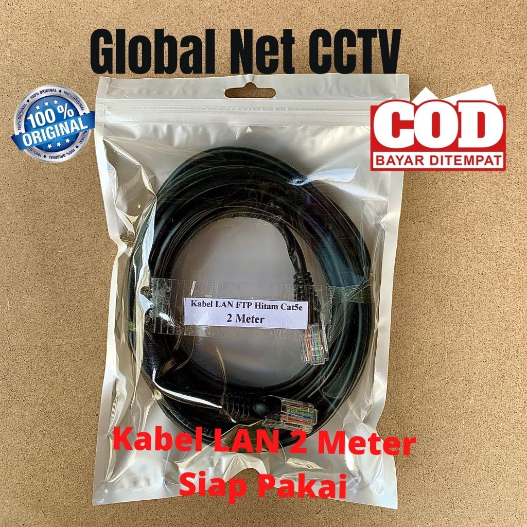Jual Kabel LAN 2M Cat5e 2Meter UTP FTP Cable Network 2 Meter Hitam ...