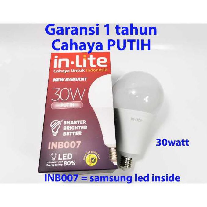 Jual cahaya putih lampu bulb led 30w merk in-lite INB007 samsung led ...