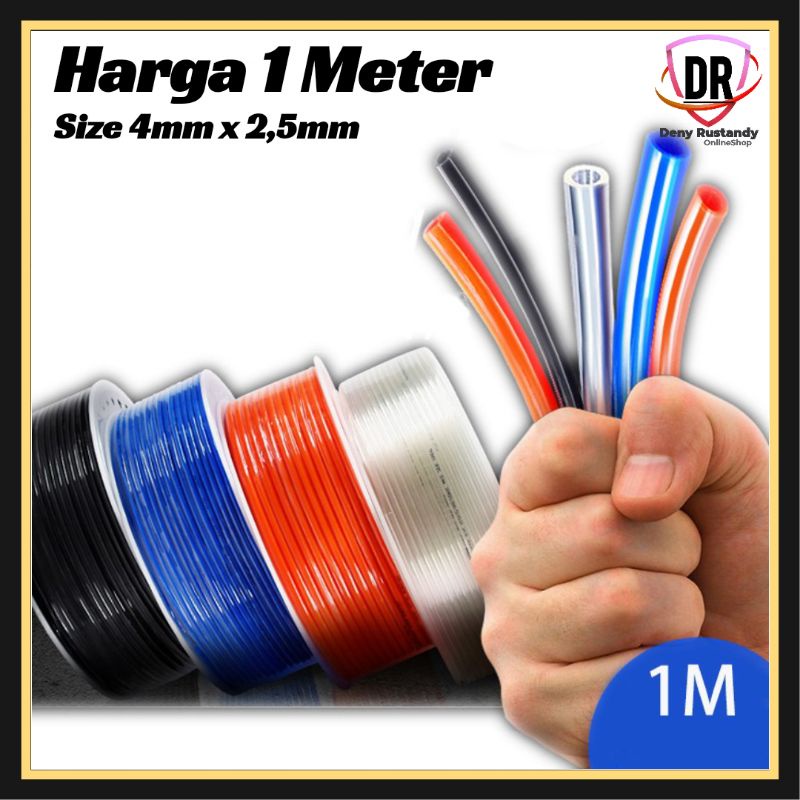 Jual Hose PU selang Kompresor Polyurethane Ukuran OD 4mm x 2,5mm Harga Per meter | Shopee Indonesia