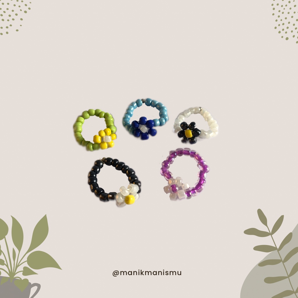 Jual Daisy Ring Beads/Cincin Manik-Manik | Shopee Indonesia