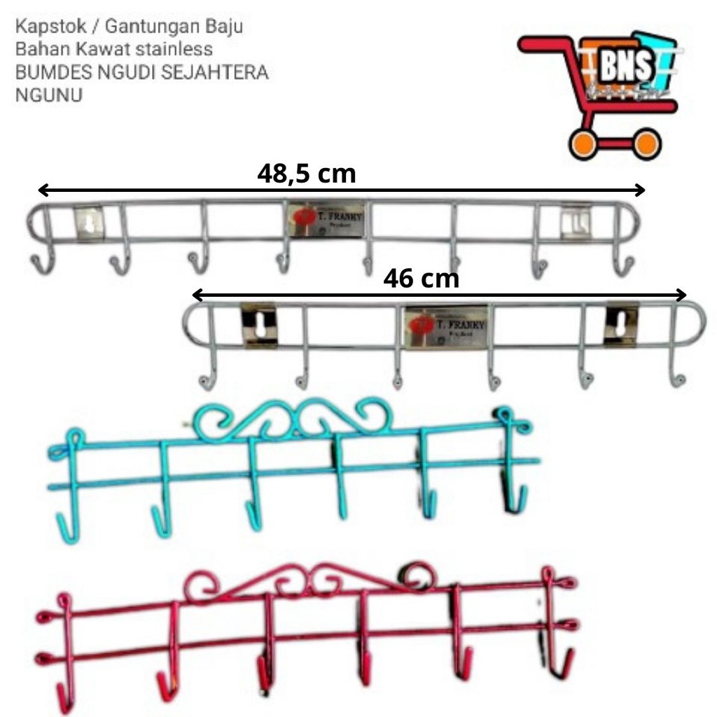 Jual TERMURAH KAPSTOK/ GANTUNGAN BAJU HANGER DINDING GANTUNGAN DINDING ...