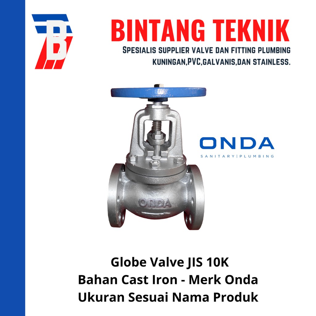 Jual Globe Valve 5" inch Cast Iron Onda JIS 10K | Shopee Indonesia