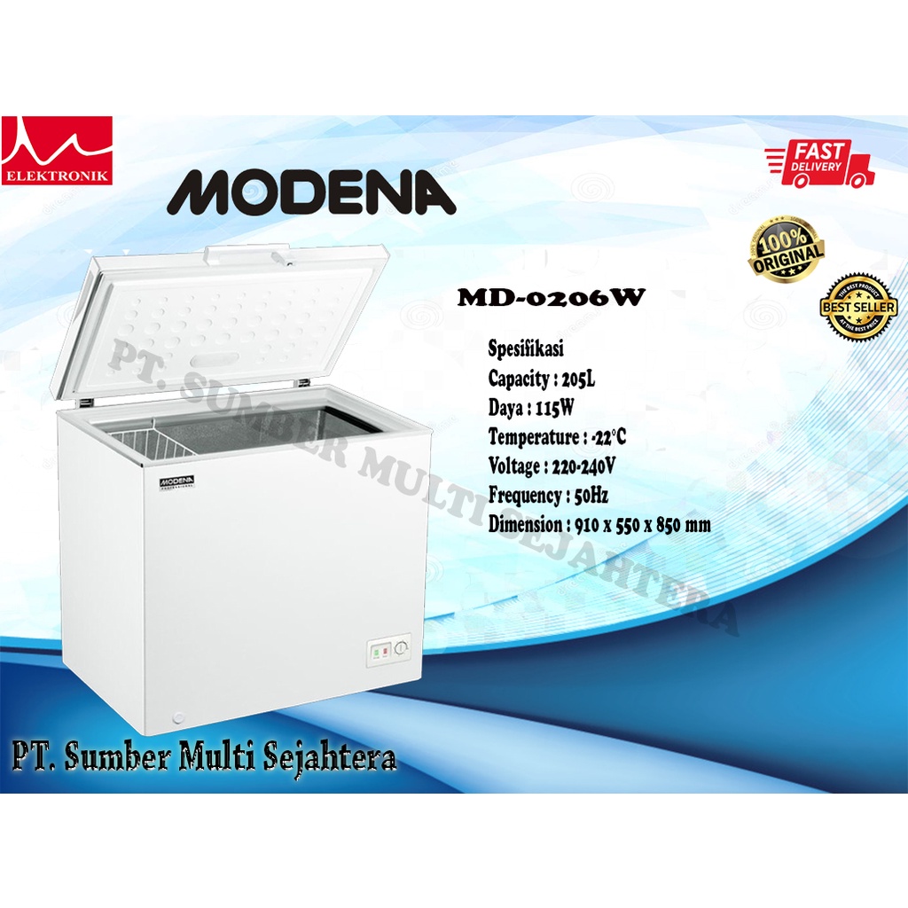 Jual MODENA CHEST FREEZER MD0206 | Shopee Indonesia