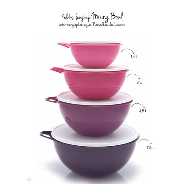 Jual Tupperware Mixing Bowl, baskom besar dan kecil 1 set isi 4 ...