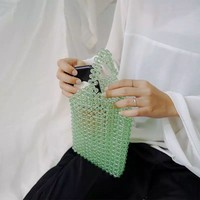 Jual tina beaded handbag / tas manik / tas mutiara (muat hp) | Shopee ...
