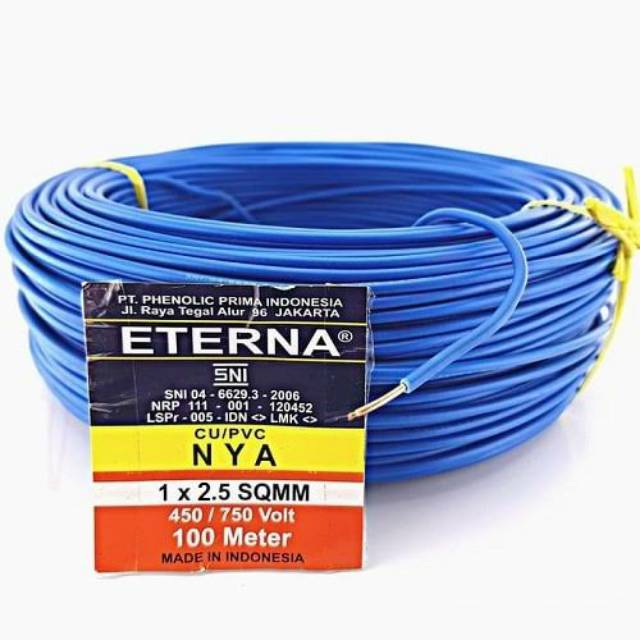 Jual Kabel Listrik Tunggal Engkel NYA ETERNA 1 x 2,5 mm Standar SNI ...