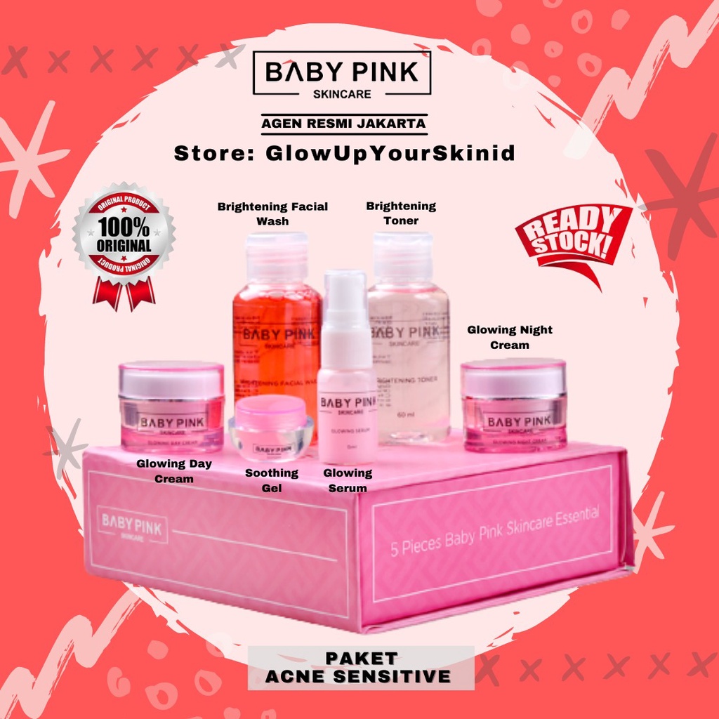 Jual PAKET ACNE SENSITIVE SERIES Baby Pink Skincare BPOM Aman Halal ...