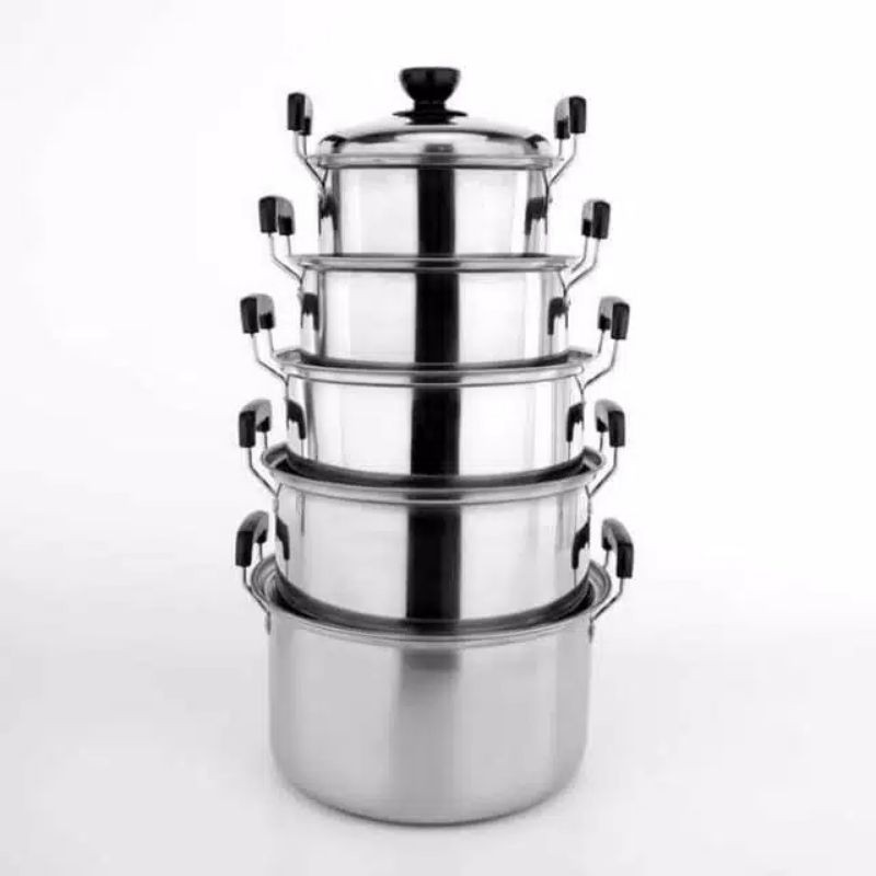 Jual high pots panci set + steamer 555 panci susun panci stainless ...