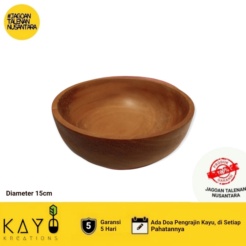 Jual Mangkuk Kayu Unik Aesthetic Diameter 14cm Mie Ayam Mangkok Salad ...