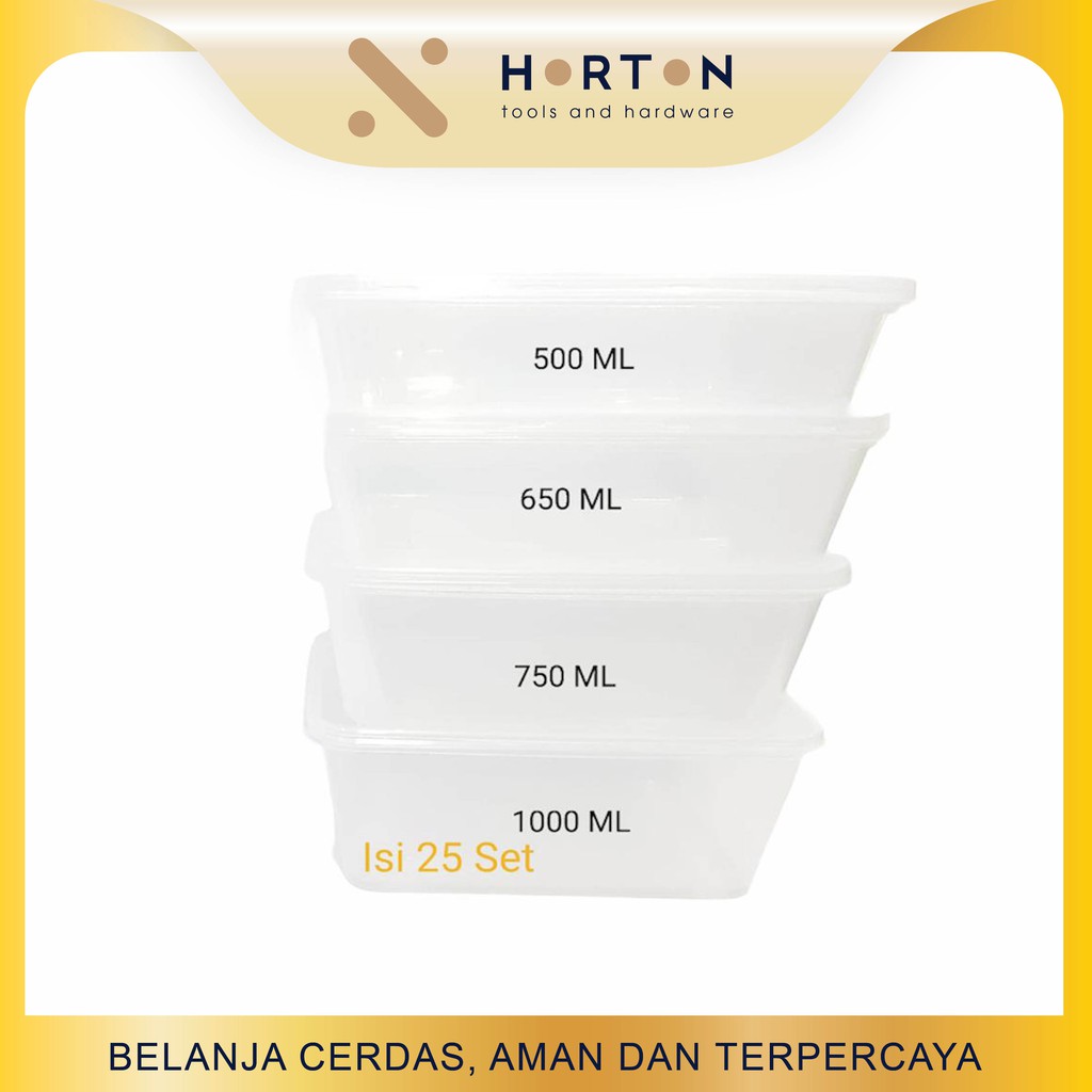 Kotak Makan Plastik / Thinwall / Food Container Persegi panjang 650ml ...