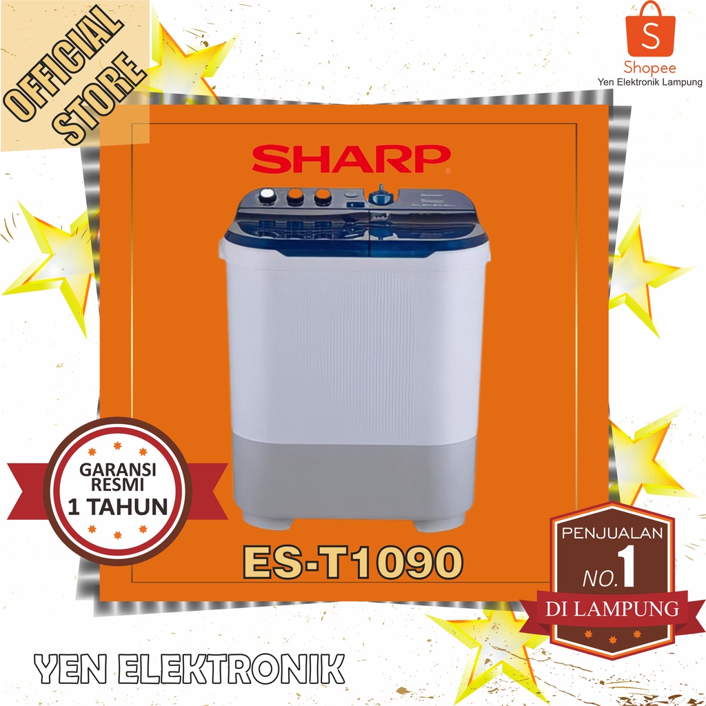 Jual Mesin Cuci Sharp EST 1090 / 2 Tabung Kapasitas 10 KG Garansi Resmi ...