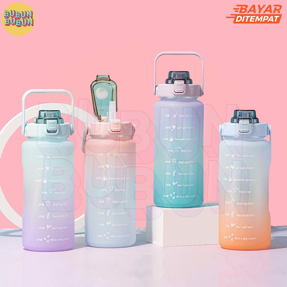 Jual Botol 2 Liter Besar Jumbo Gradasi Pelangi Viral Kekinian / Botol ...